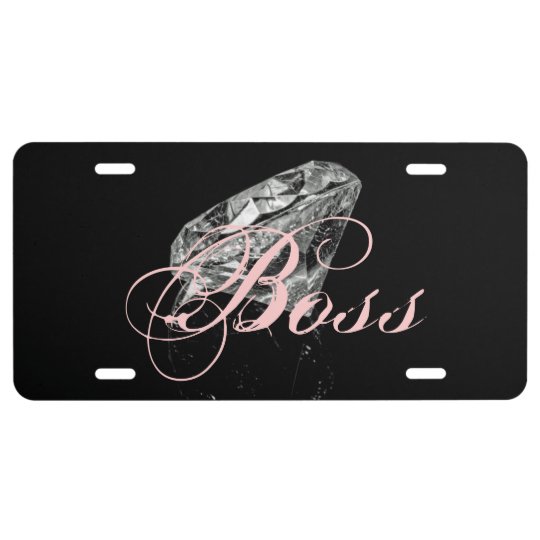 Boss Diamond Aluminum License Plate | Zazzle.com