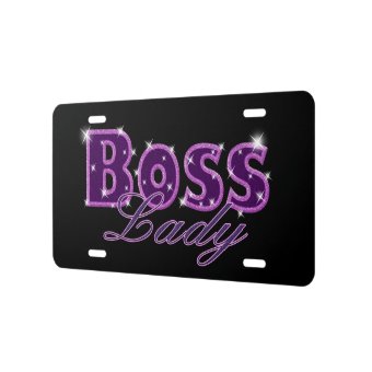 Boss Lady Bling! Business Woman Design License Plate | Zazzle