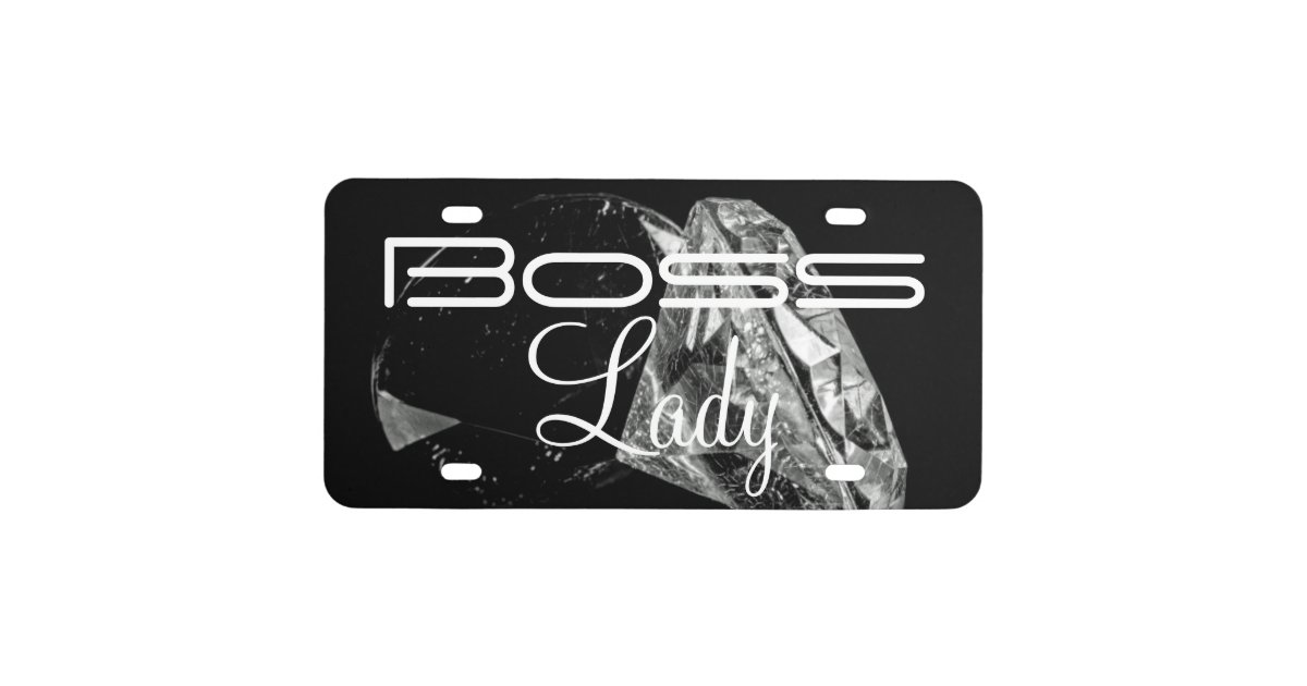 Boss Lady Cracked Diamond License Plate | Zazzle