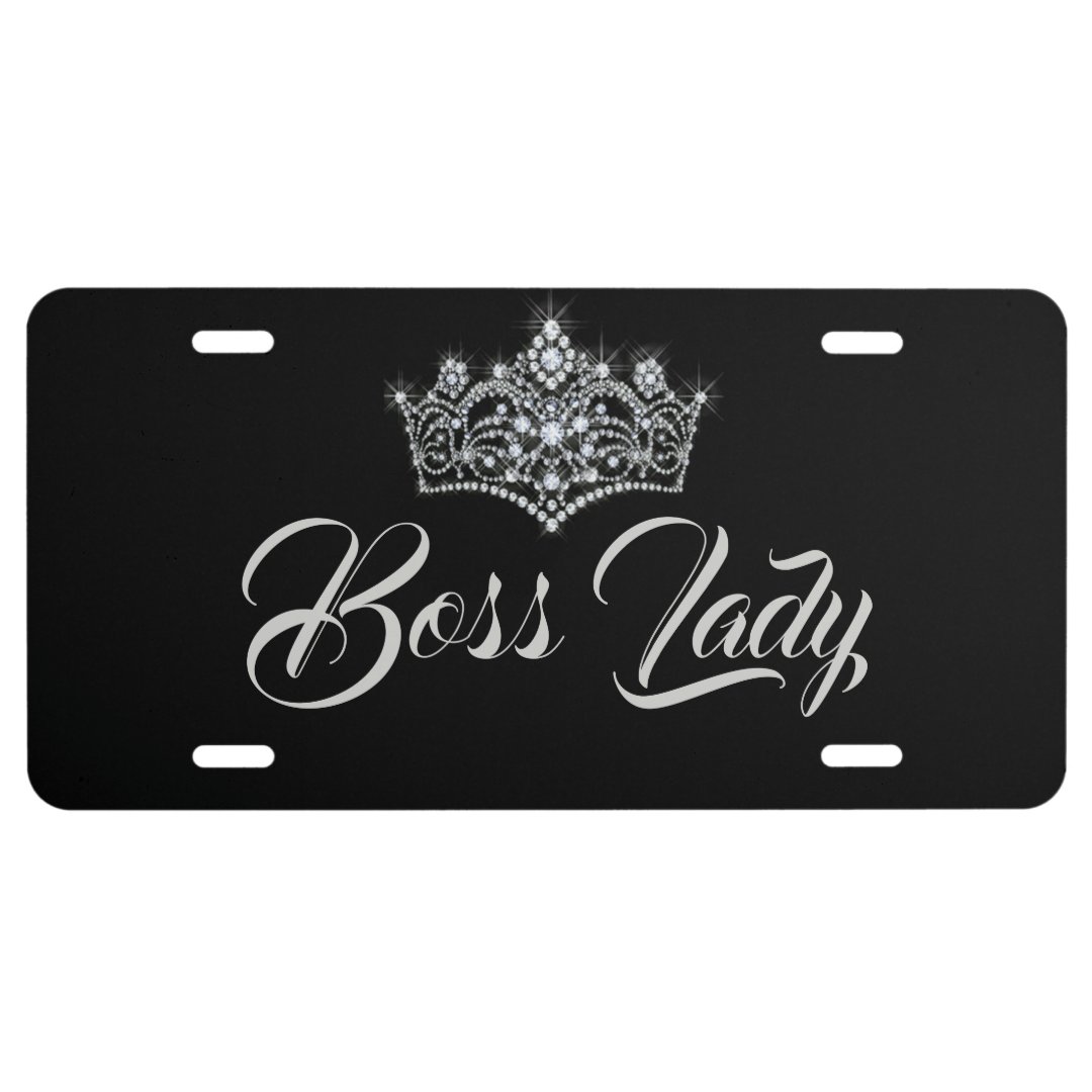 Boss Lady Crown Aluminum License Plate | Zazzle
