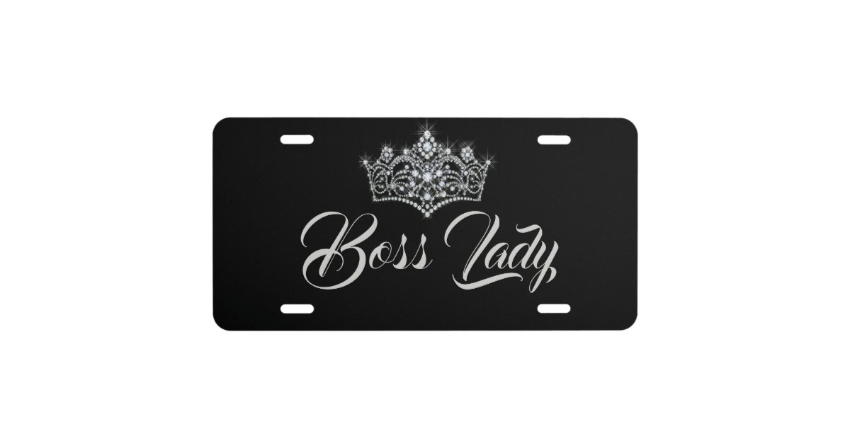 Boss Lady Crown Aluminum License Plate | Zazzle