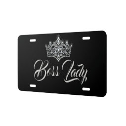 Boss Lady Crown Aluminum License Plate | Zazzle