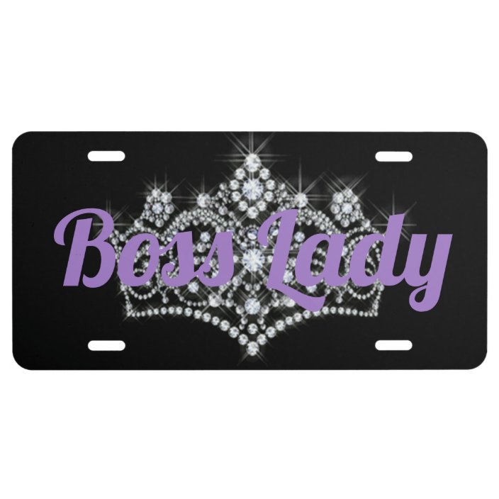 Boss Lady Crown Aluminum License Plate | Zazzle.com