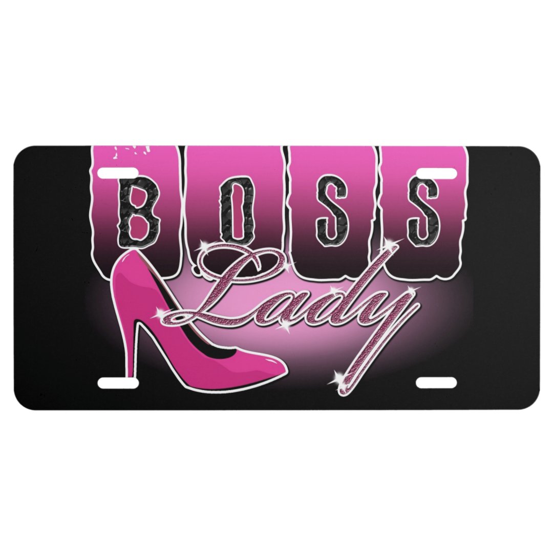Boss Lady High Heel Design License Plate | Zazzle