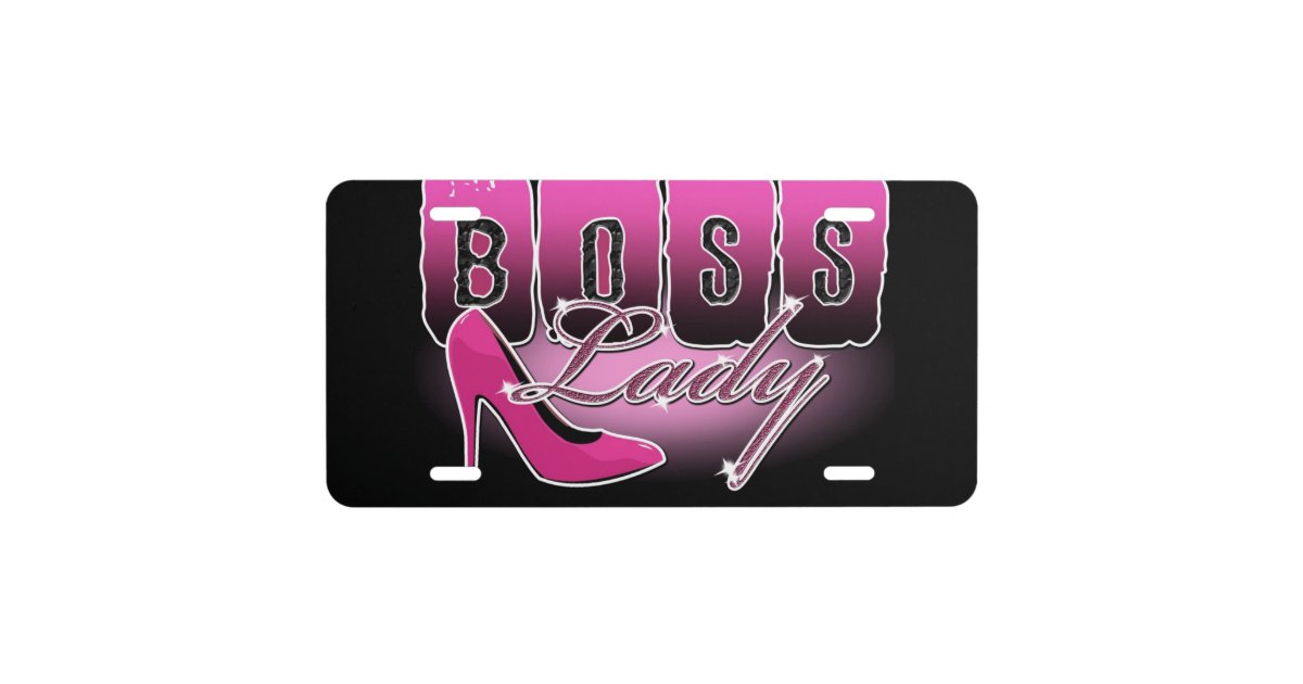 Boss Lady High Heel Design License Plate | Zazzle