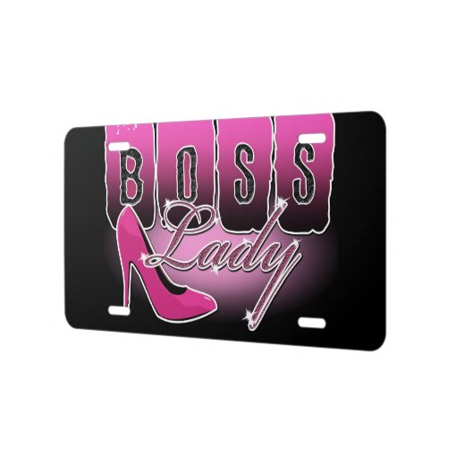 Boss Lady High Heel Design License Plate | Zazzle