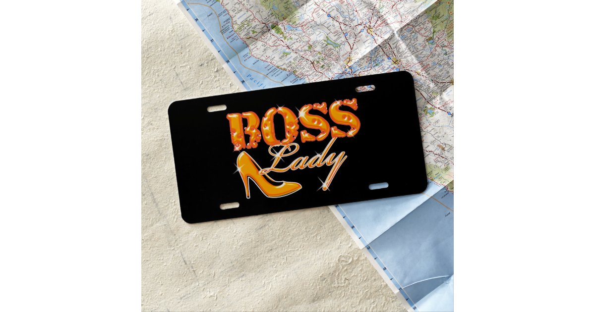 Boss Lady High Heel Shoe Vanity License Plate | Zazzle