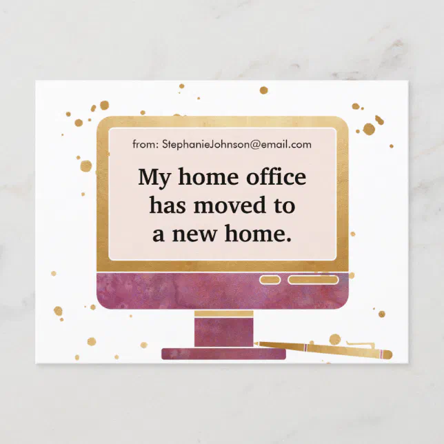 Boss Lady Home Office New Address Moving Announcement Postcard | Zazzle
