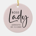 Boss Lady Logo Blush Pink Personalized Ceramic Ornament | Zazzle