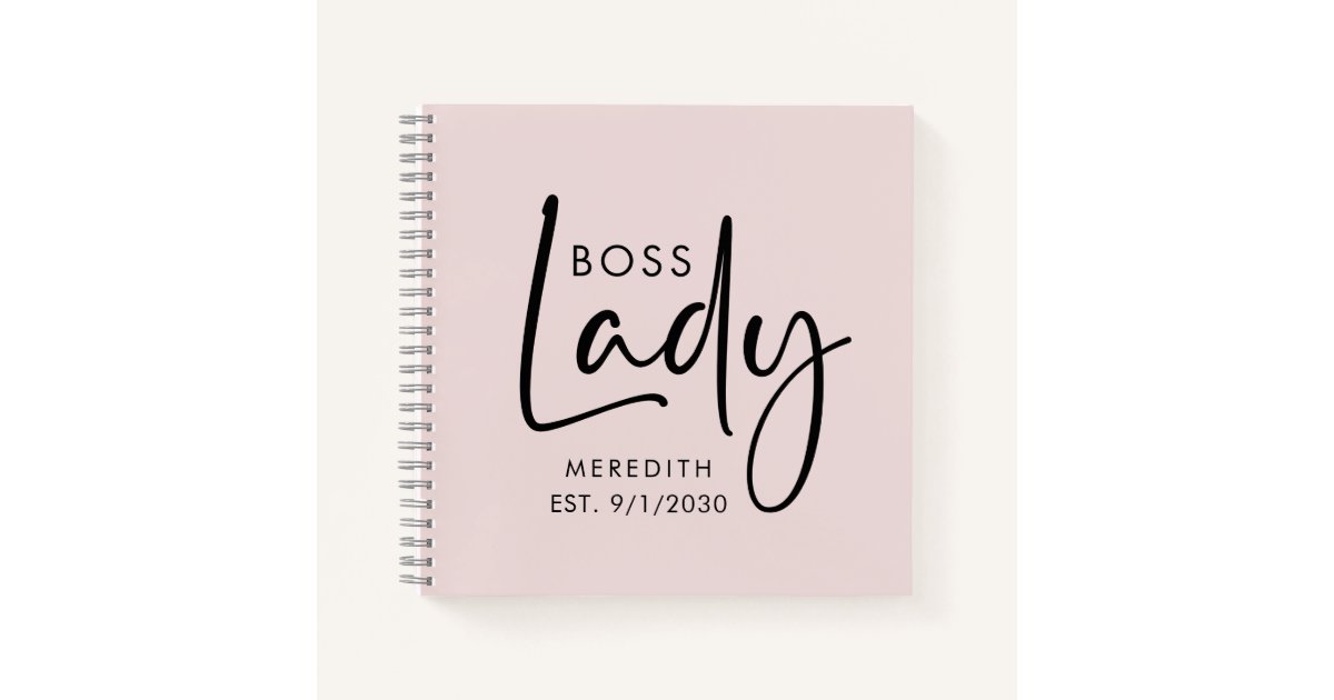 Boss Lady Logo Blush Pink Personalized Notebook | Zazzle