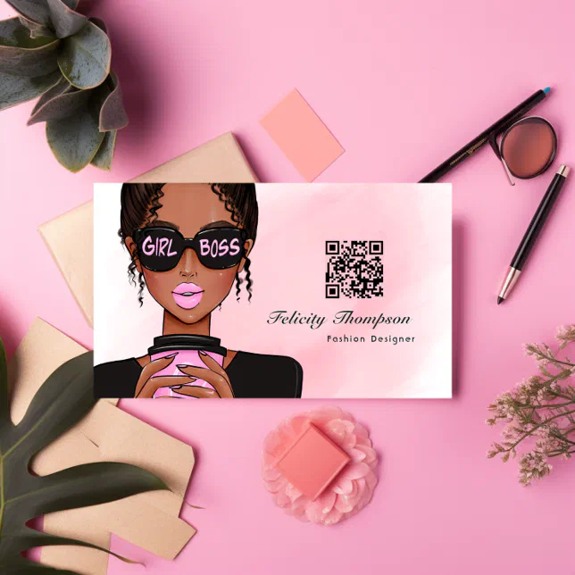 Boss Lady Qr Code Business Card Zazzle