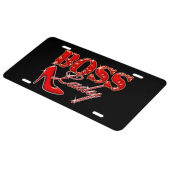 Boss Lady Red High Heel License Plate | Zazzle