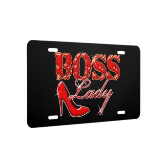 Boss Lady Red High Heel License Plate | Zazzle
