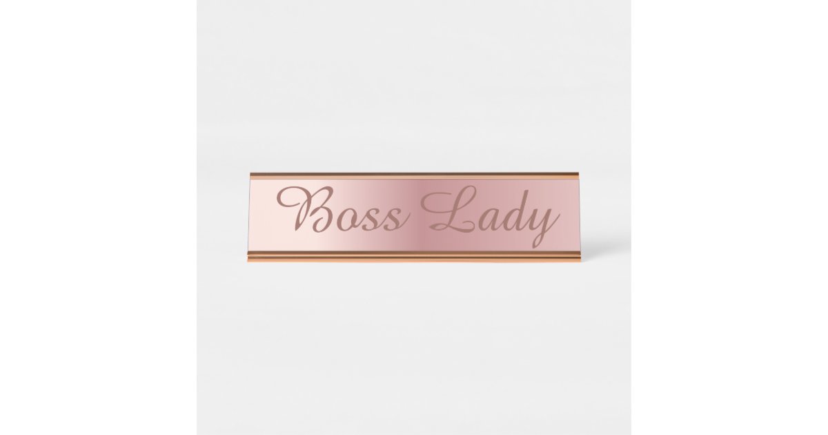 Boss Lady Rose Gold Desk Sign Girl Boss Modern | Zazzle