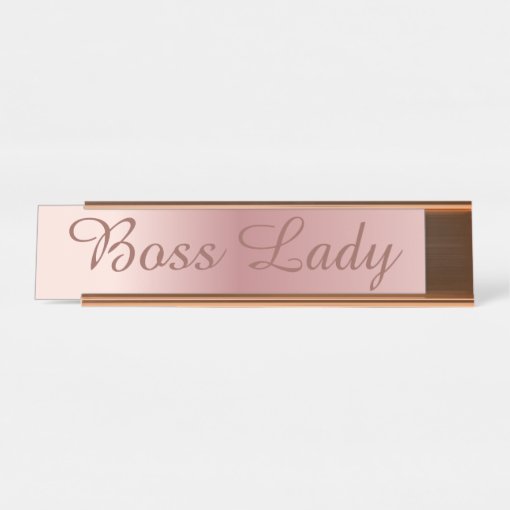 Boss Lady Rose Gold Desk Sign Girl Boss Modern | Zazzle