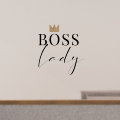 Boss Lady Rose Gold Glitter Crown Wall Decal | Zazzle