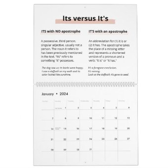 Boss Lady Rules Correct Spelling and Grammar Guide Calendar | Zazzle