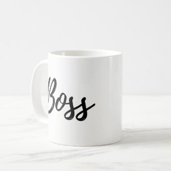Boss Mug, Simple, Modern script Coffee Mug | Zazzle
