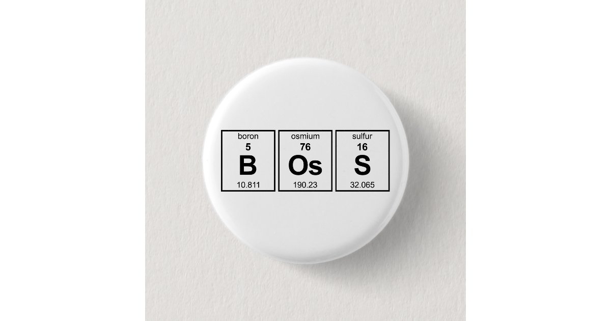 BOsS Periodic Table Pinback Button | Zazzle