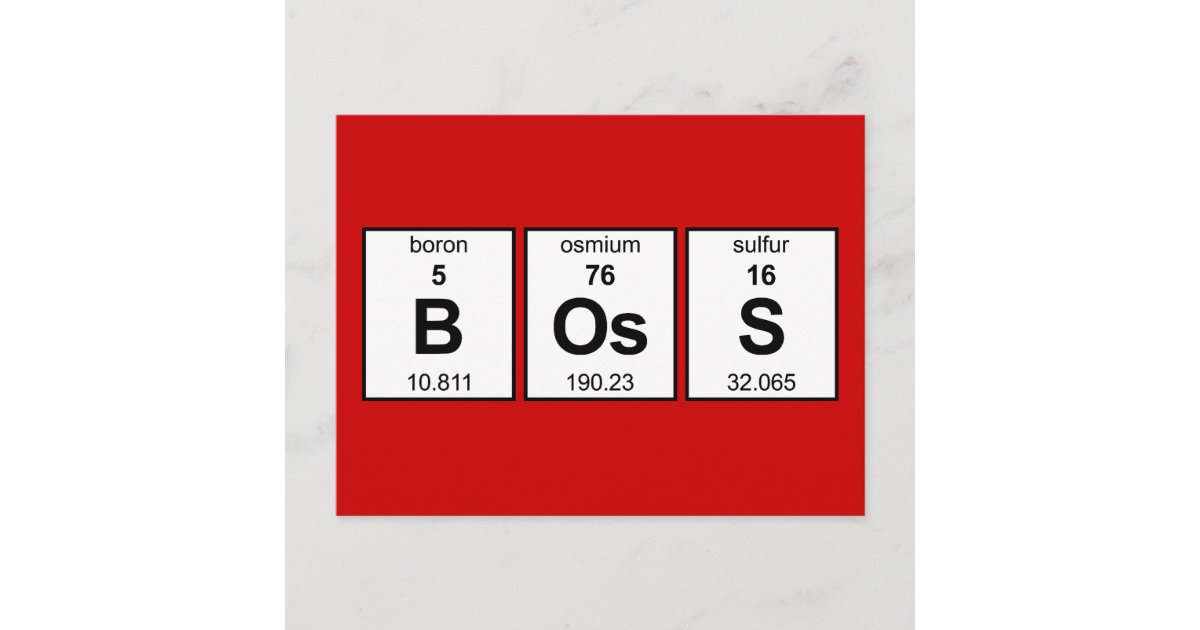 BOsS Periodic Table Postcard | Zazzle