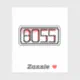 "BOSS" Retro font Sticker | Zazzle