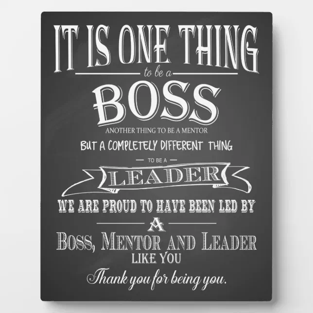 boss thank you plaque | Zazzle
