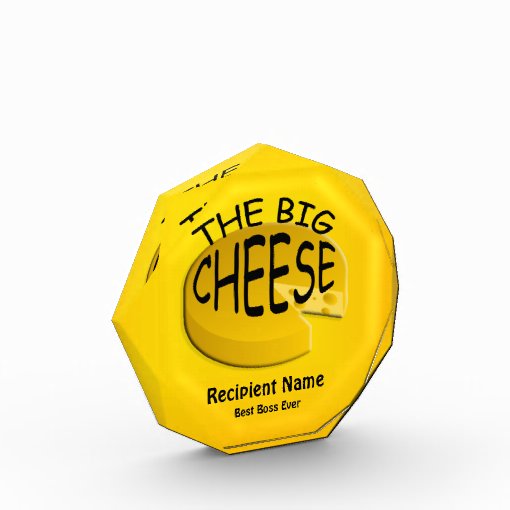 Boss The Big Cheese Funny Custom Award | Zazzle