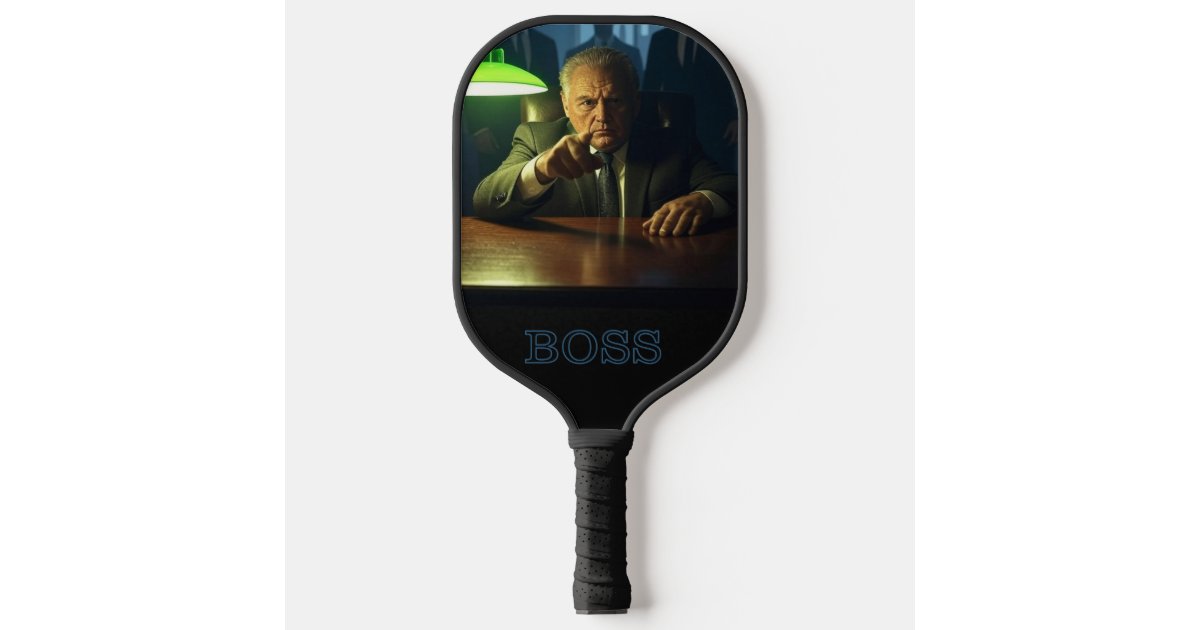 Boss w text pickleball paddle | Zazzle