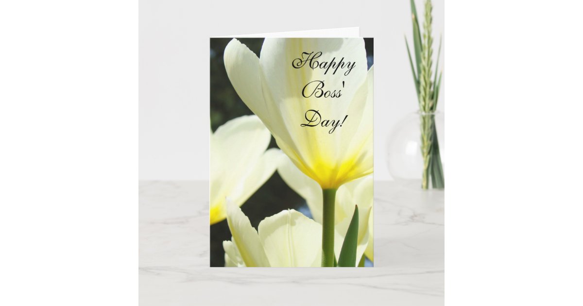 Bosses Cards Happy Boss' Day! Tulip Flowers | Zazzle