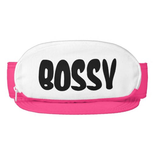 BOSSY neon pink sun visor cap with pouch | Zazzle
