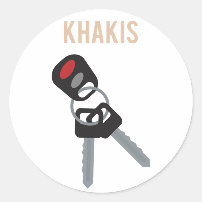 Boston Accent Car Keys Classic Round Sticker | Zazzle