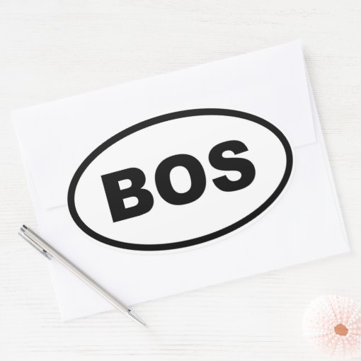 Boston BOS Oval Sticker | Zazzle
