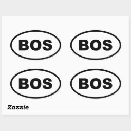 Boston BOS Oval Sticker | Zazzle