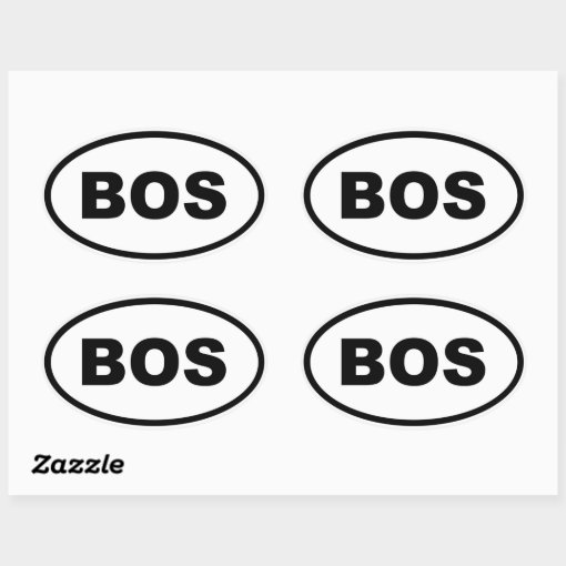 Boston BOS Oval Sticker | Zazzle