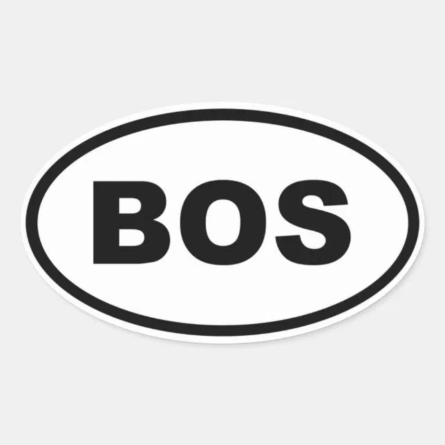 Boston BOS Oval Sticker | Zazzle