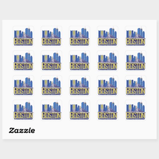 Boston City Colors Square Sticker | Zazzle