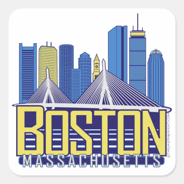 Boston City Colors Square Sticker | Zazzle