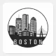 Boston City Skyline Square Sticker | Zazzle