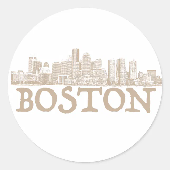 Boston City skyline stickers | Zazzle