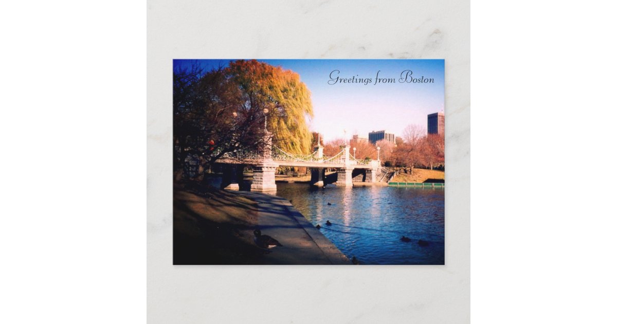 boston common bridge postcard | Zazzle