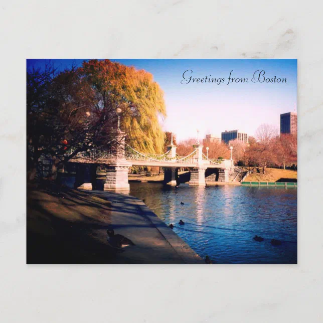 boston common bridge postcard | Zazzle