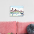 Boston Harbor | Boston Massachusetts Watercolor Canvas Print | Zazzle