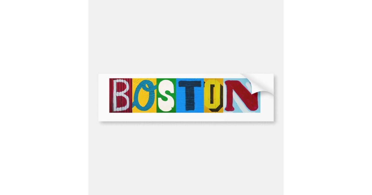 Boston Letters Bumper Sticker | Zazzle