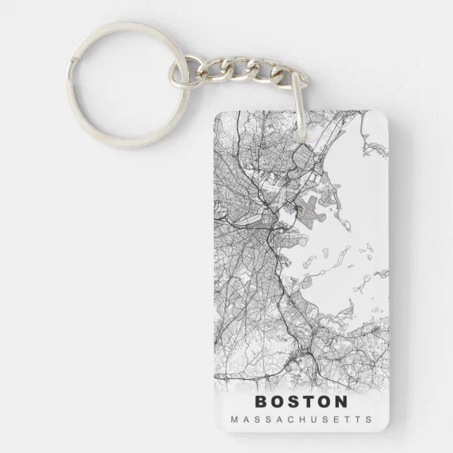 Boston Map Keychain | Zazzle