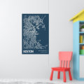 Boston Massachusetts City Map Line Art Blue Print | Zazzle