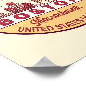 Boston Massachusetts City Skyline Emblem Poster | Zazzle
