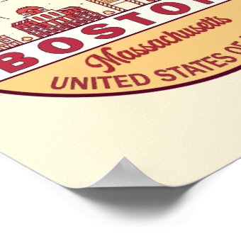 Boston Massachusetts City Skyline Emblem Poster | Zazzle