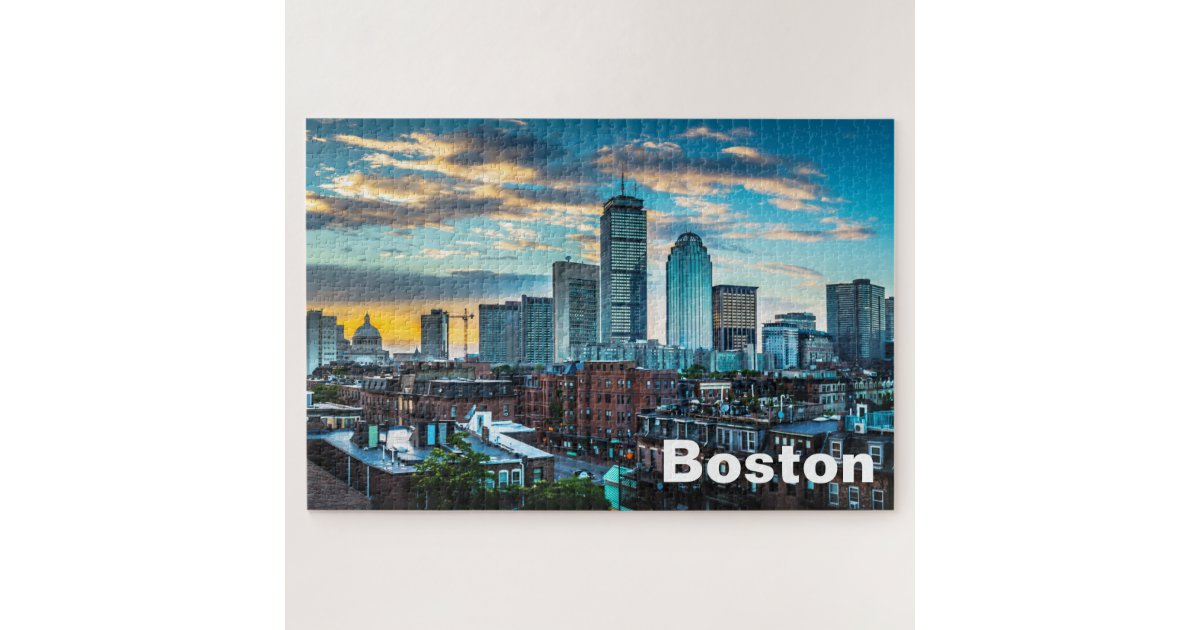 Boston Massachusetts City Skyline Jigsaw Puzzle | Zazzle