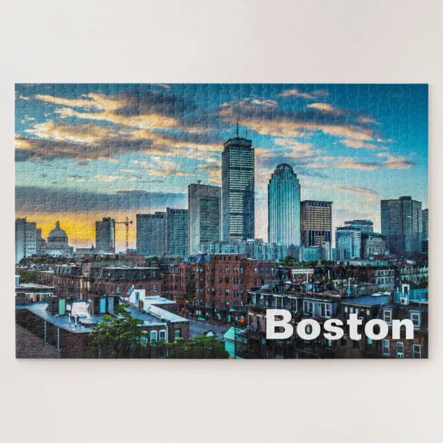 Boston Massachusetts City Skyline Jigsaw Puzzle | Zazzle