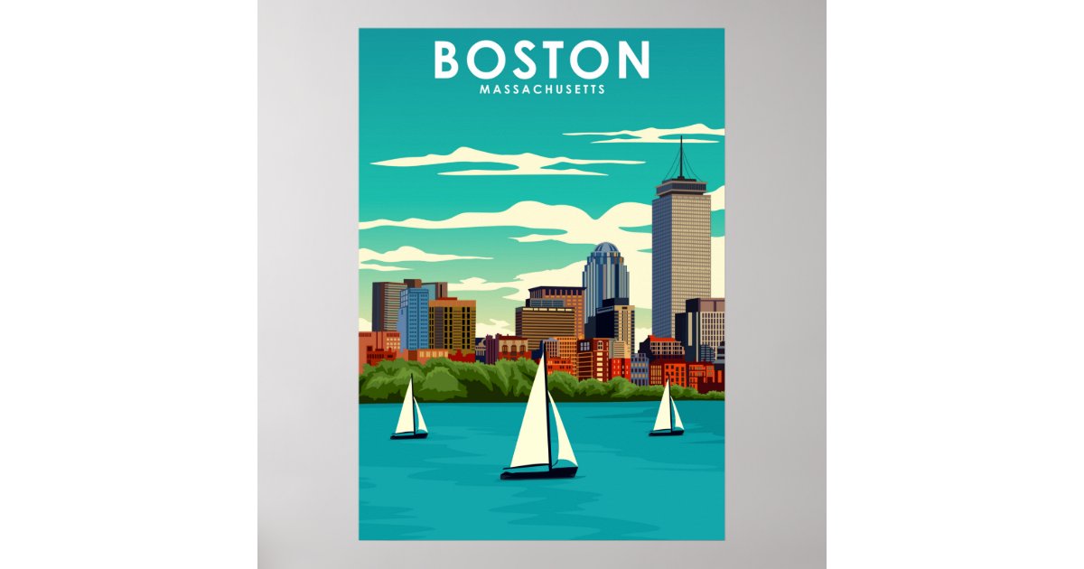 Boston Massachusetts City Travel Poster | Zazzle